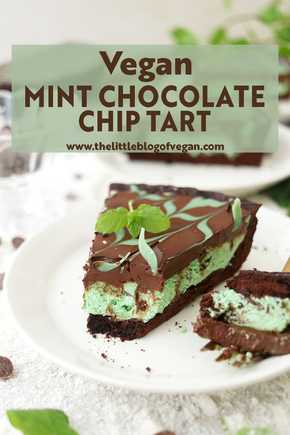 Vegan Mint Chocolate Chip Tart - The Little Blog Of Vegan
