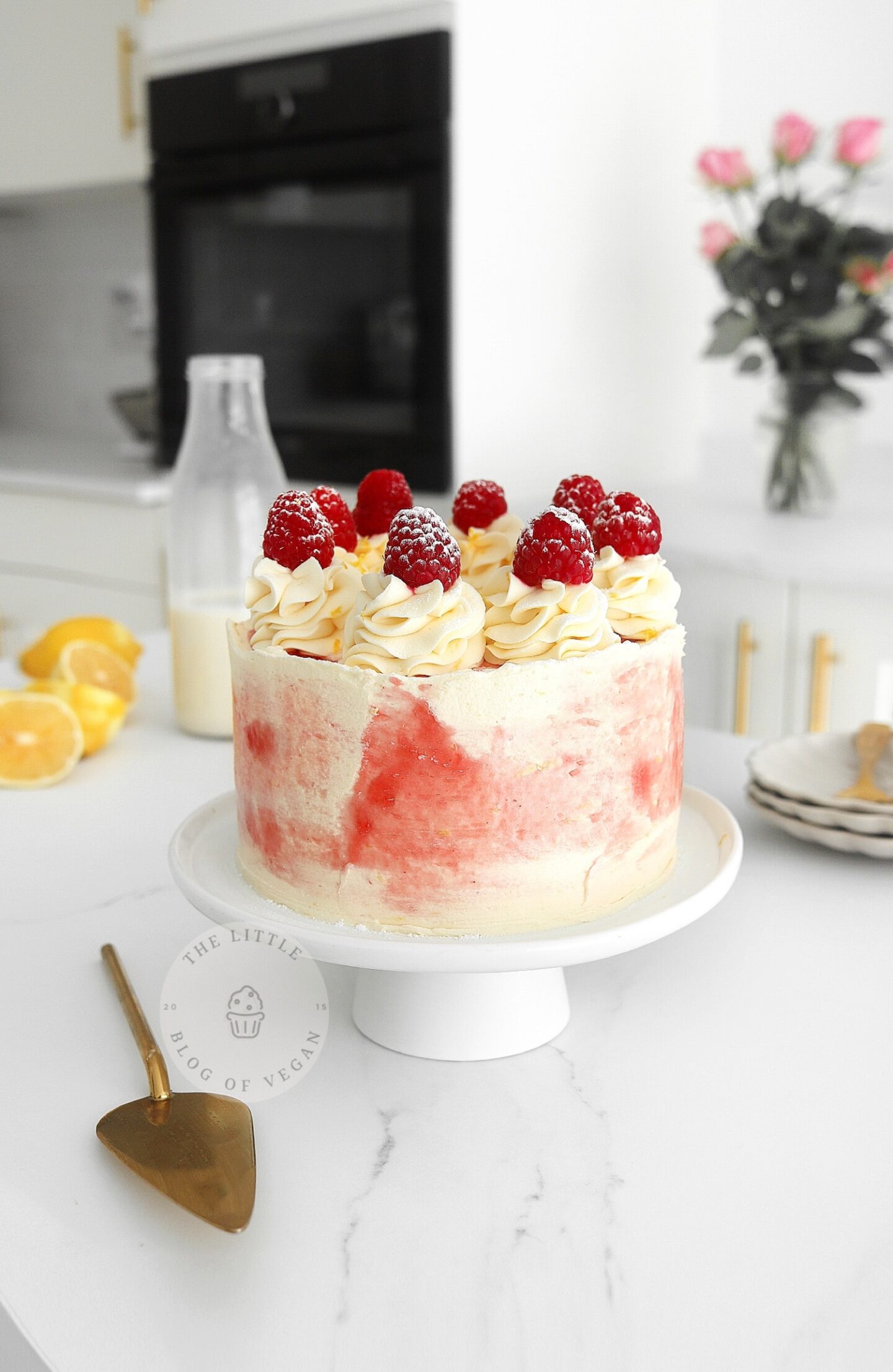 Vegan Lemon and Raspberry Cake - The Little Blog Of Vegan