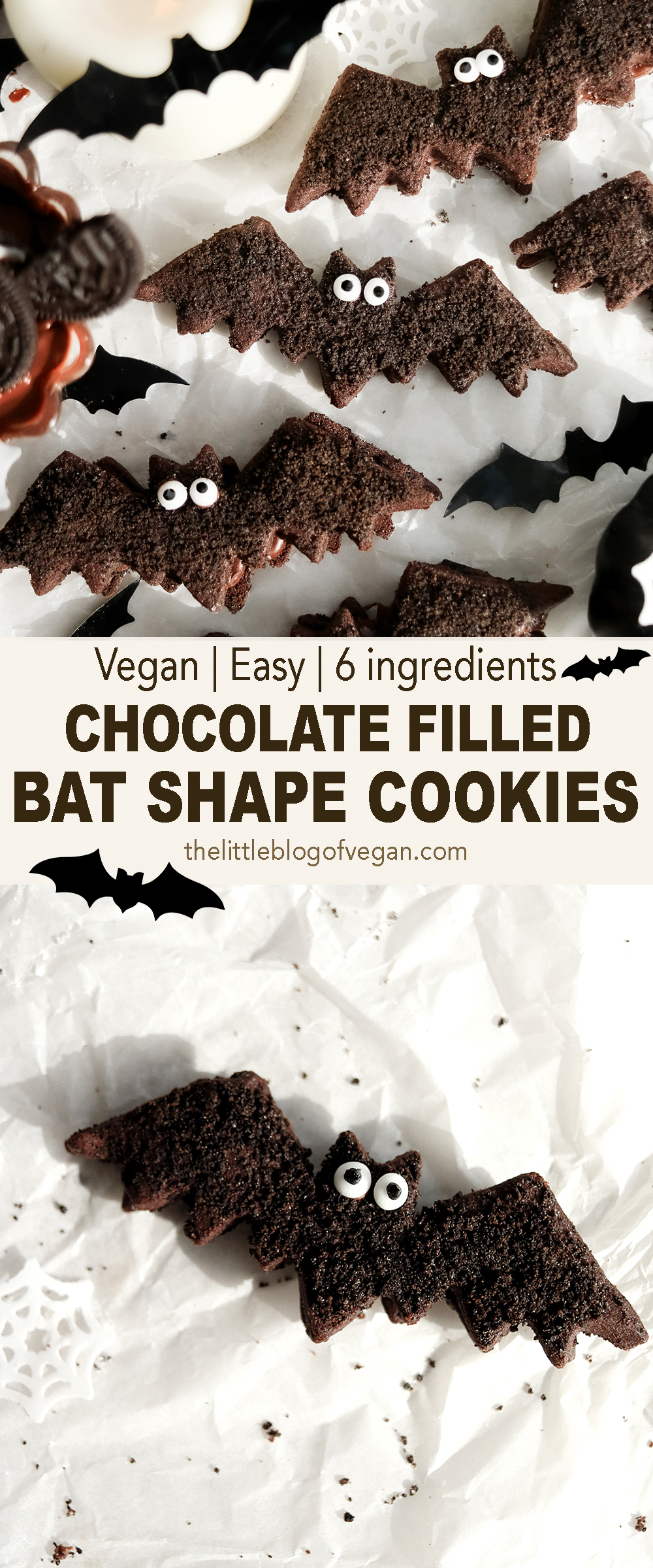 Vegan Chocolate Bat Cookies - The Little Blog Of Vegan