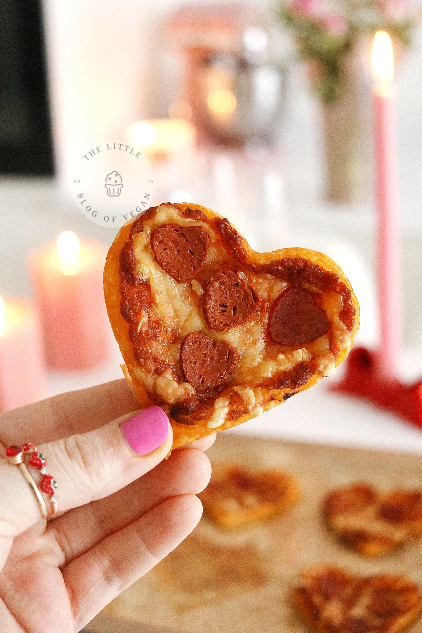 Mini Vegan Heart Shape Pizzas - The Little Blog Of Vegan
