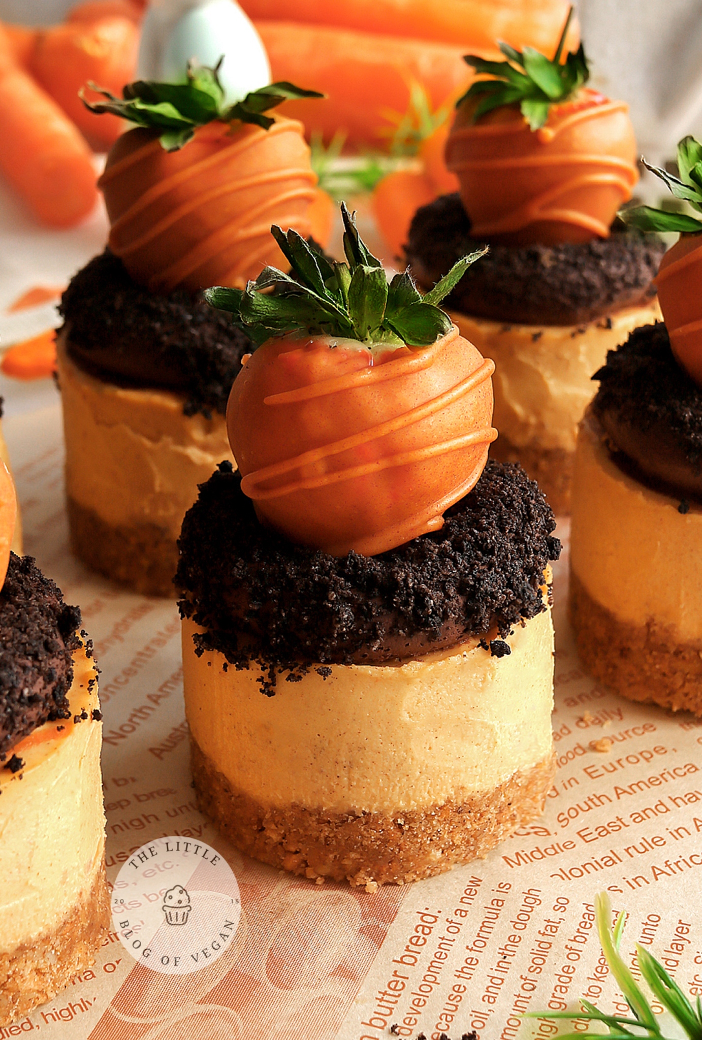 Mini No-Bake Carrot Cake Cheesecakes - The Little Blog Of Vegan