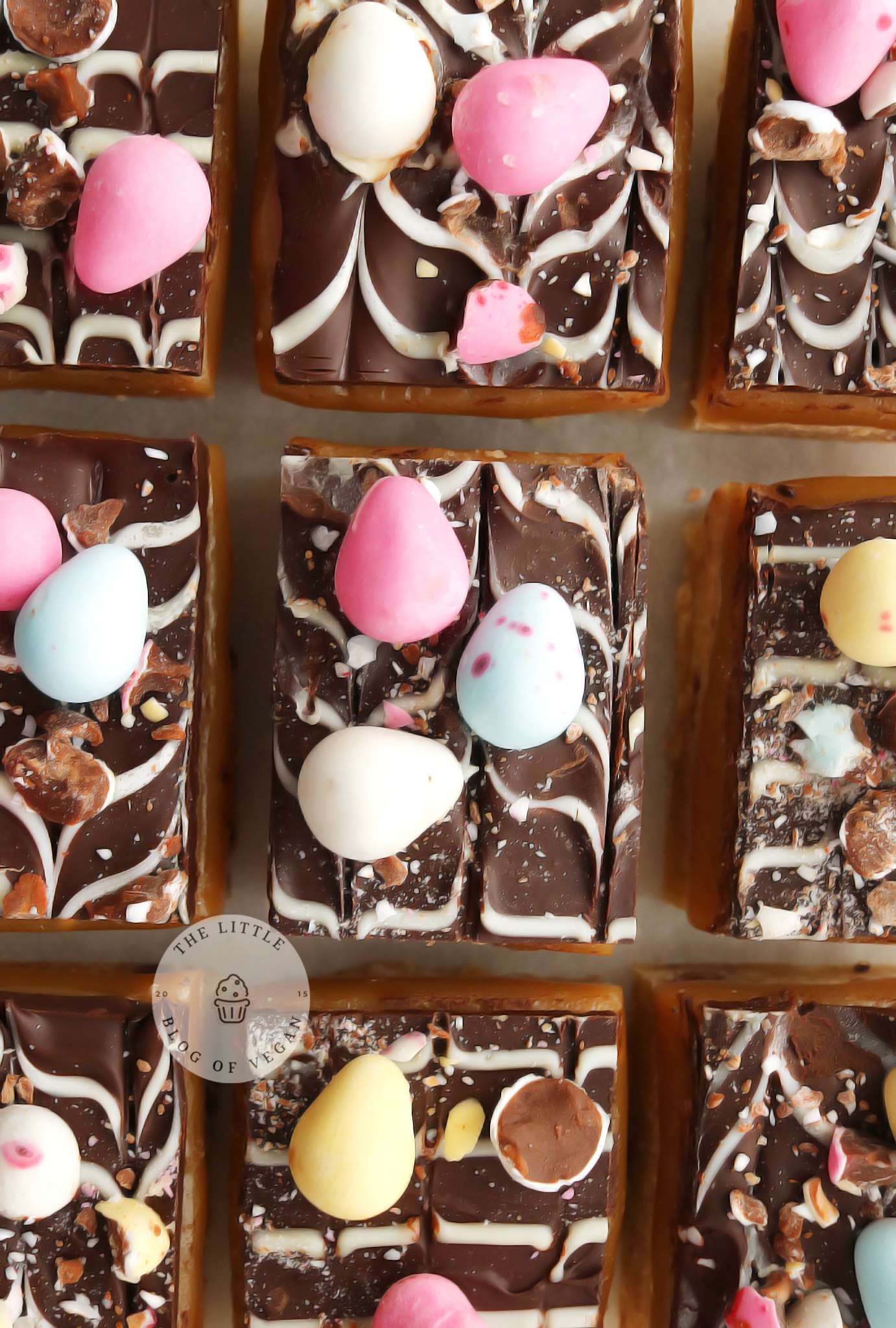Vegan Mini Egg Millionaires Shortbread - The Little Blog Of Vegan