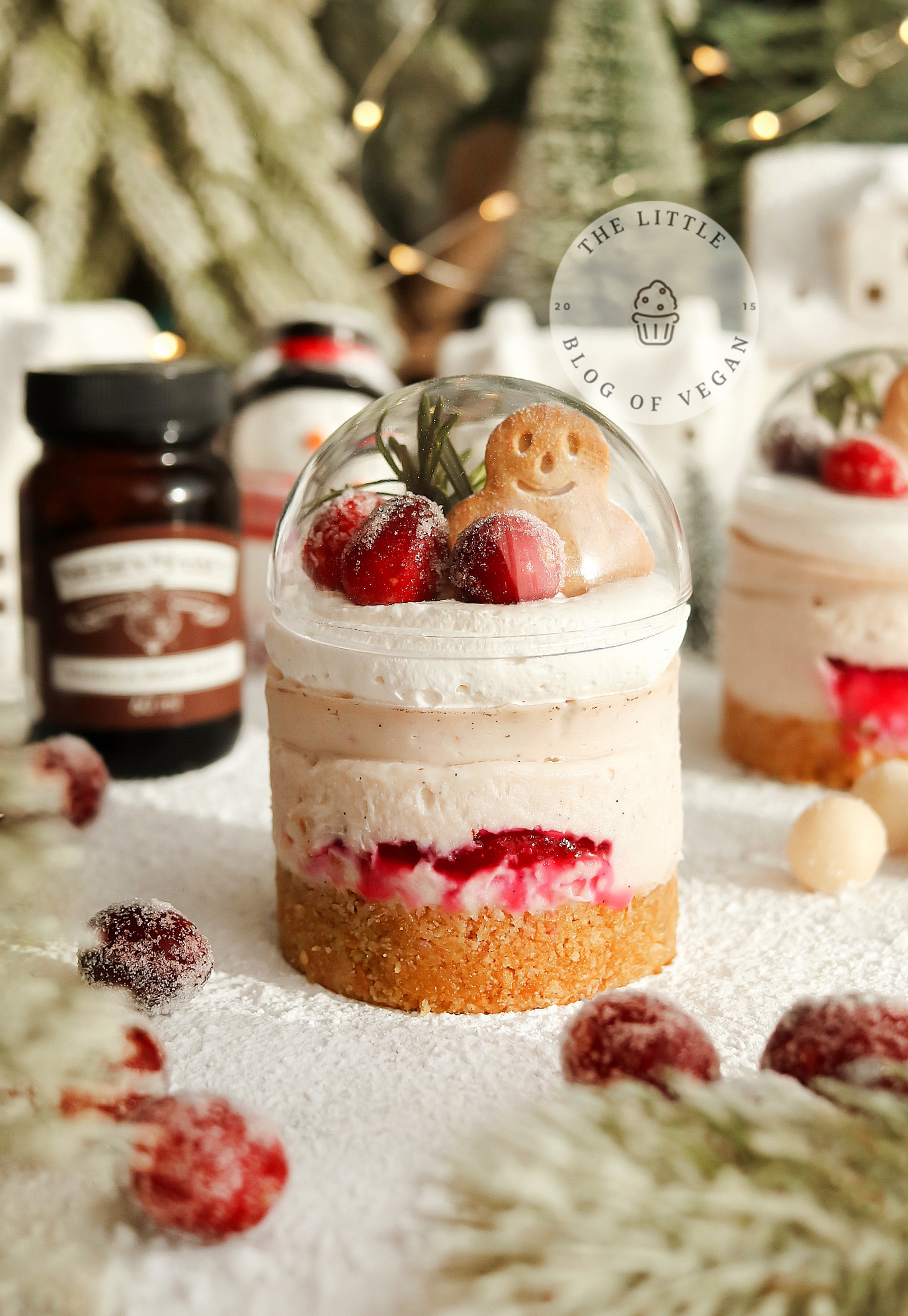 Mini Vegan Snowglobe Cheesecakes - The Little Blog Of Vegan