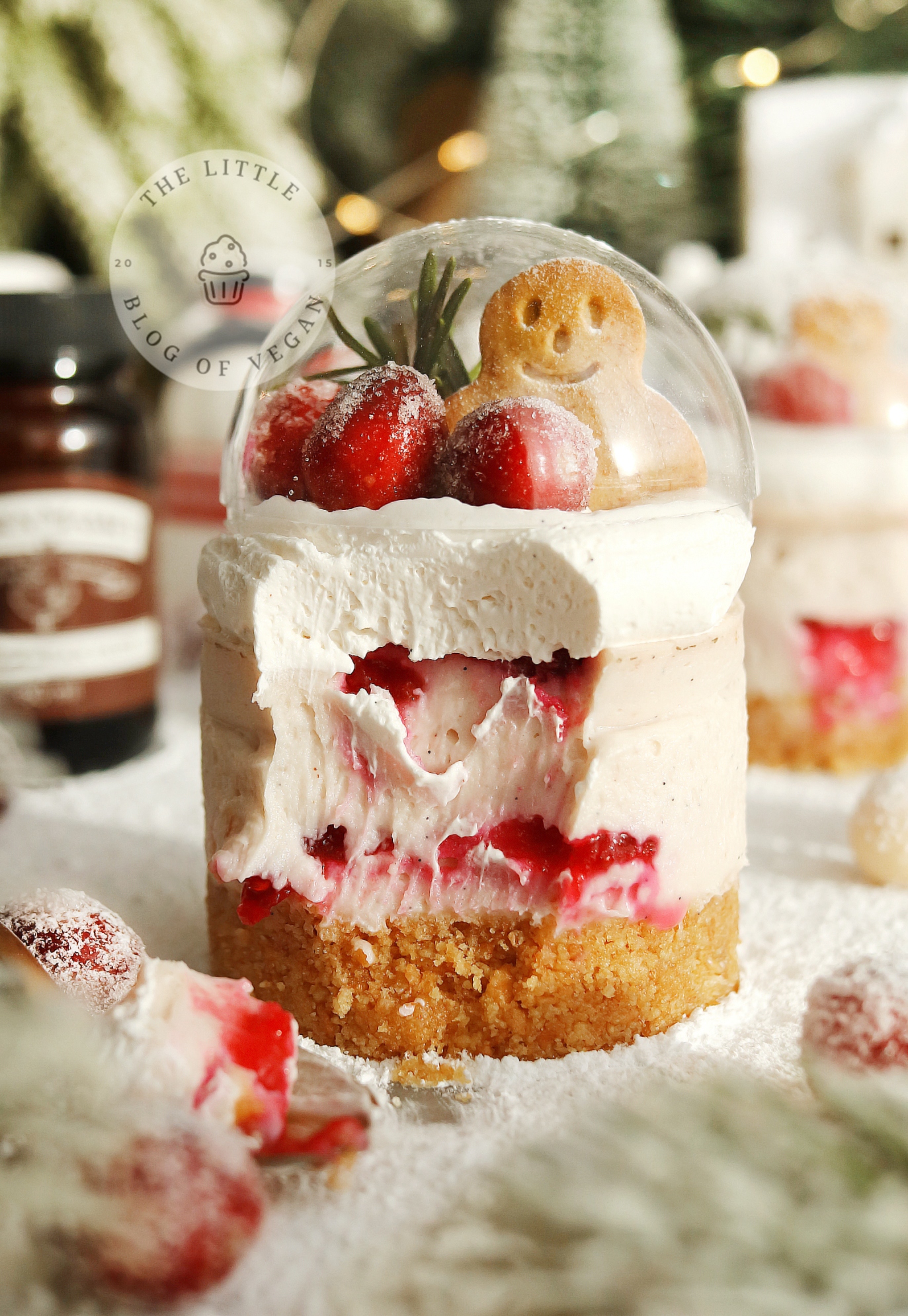 Mini Vegan Snowglobe Cheesecakes - The Little Blog Of Vegan