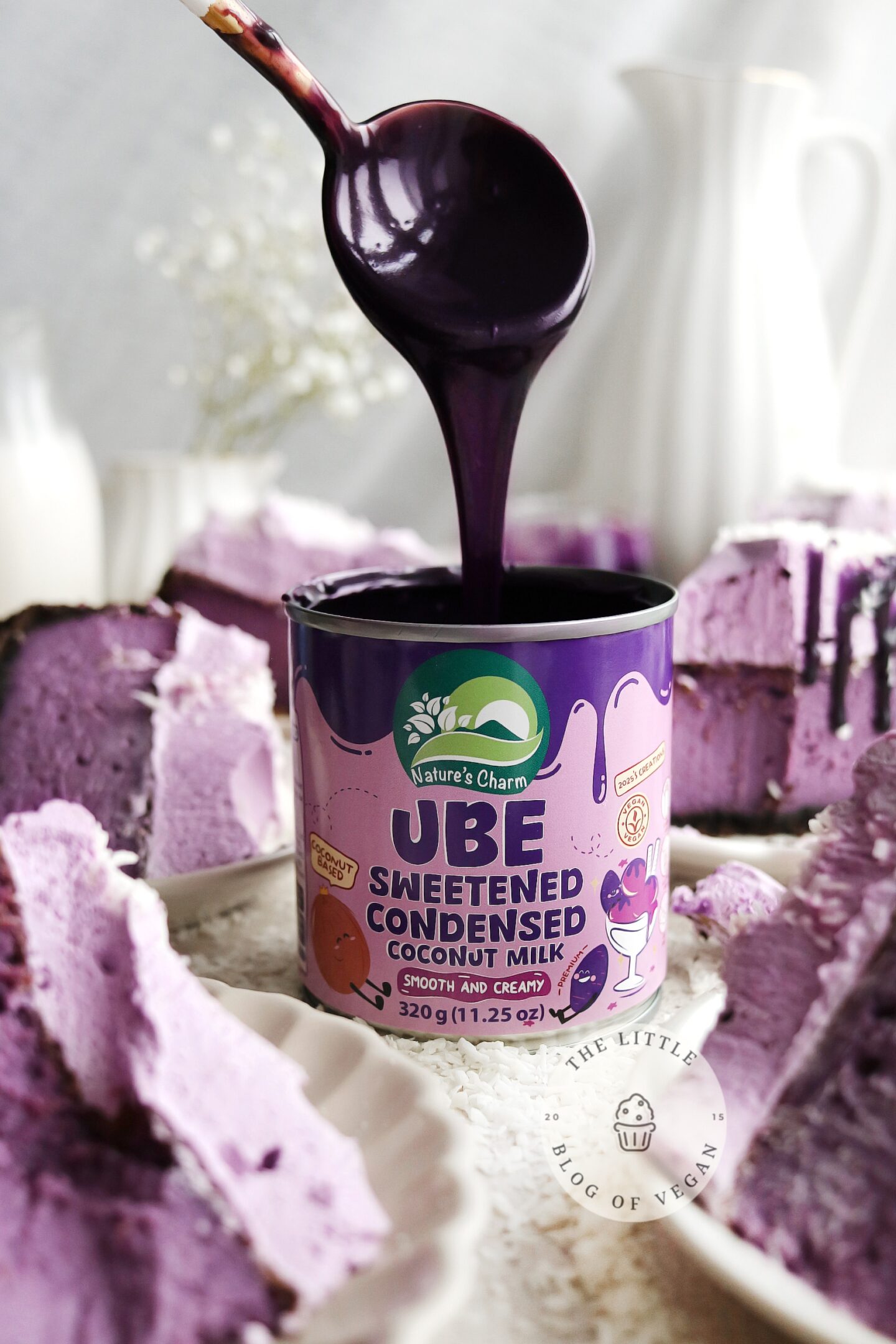 Vegan Baked Ube Cheesecake - The Little Blog Of Vegan