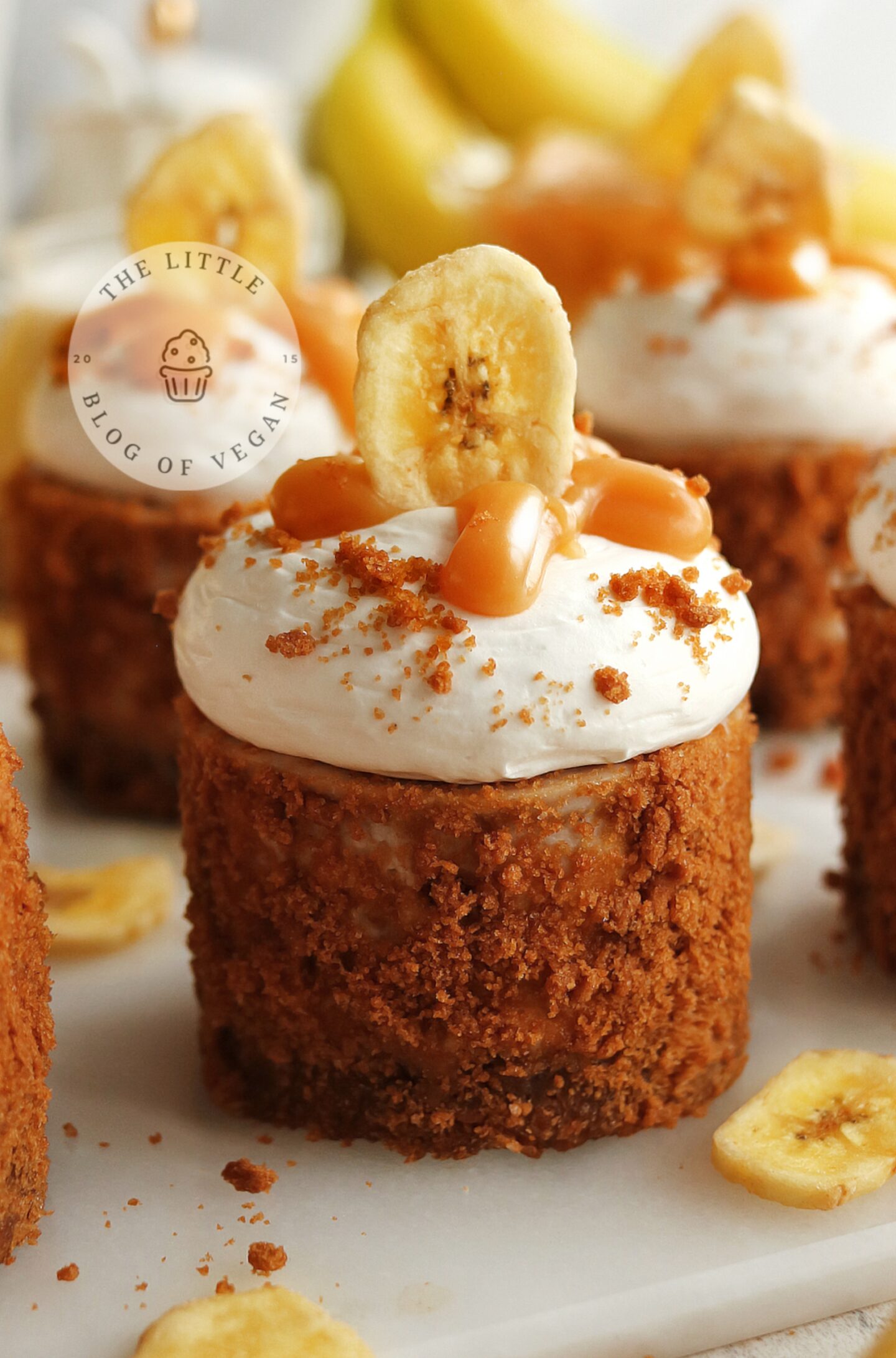 Mini No-Bake Banoffee Cheesecakes - The Little Blog Of Vegan