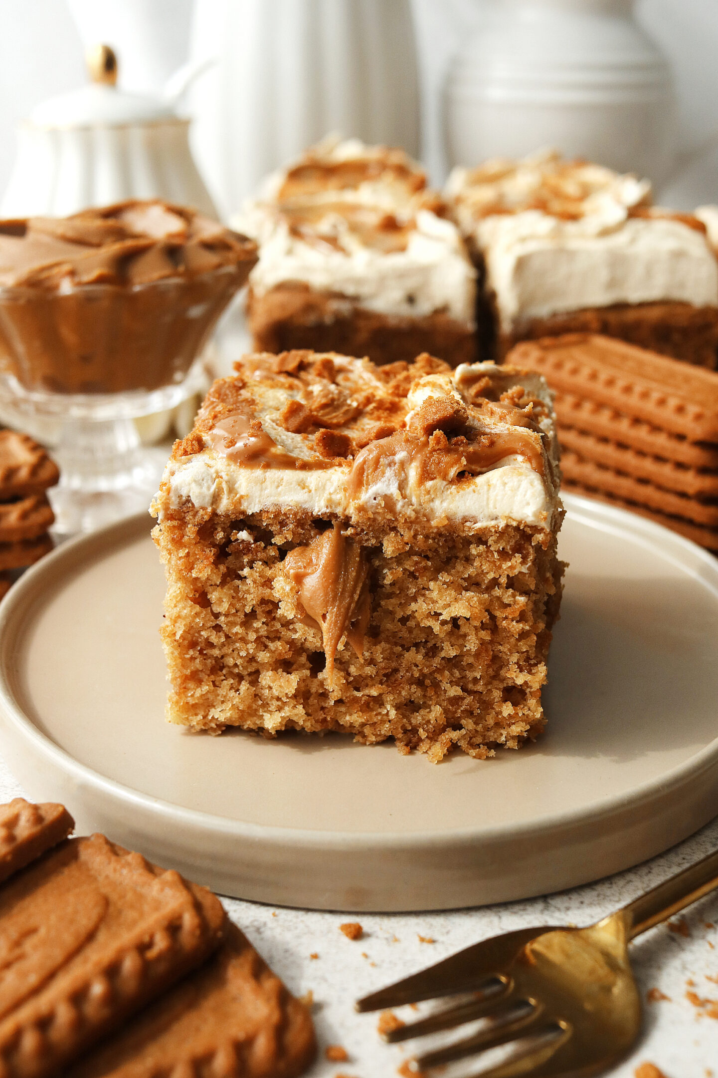 Vegan Biscoff Sheet Cake - The Little Blog Of Vegan