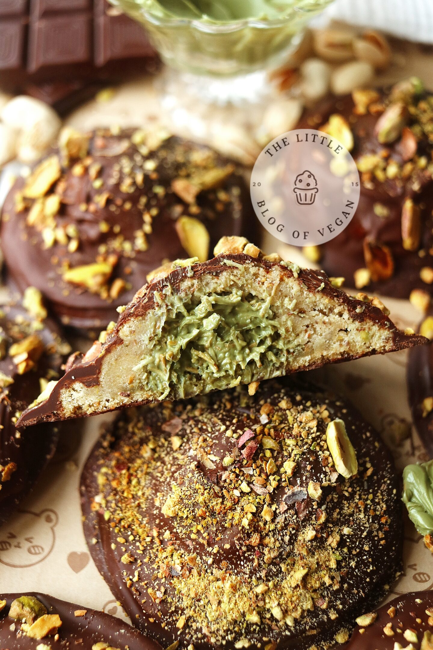 Vegan Chocolate Pistachio Cookies - The Little Blog Of Vegan